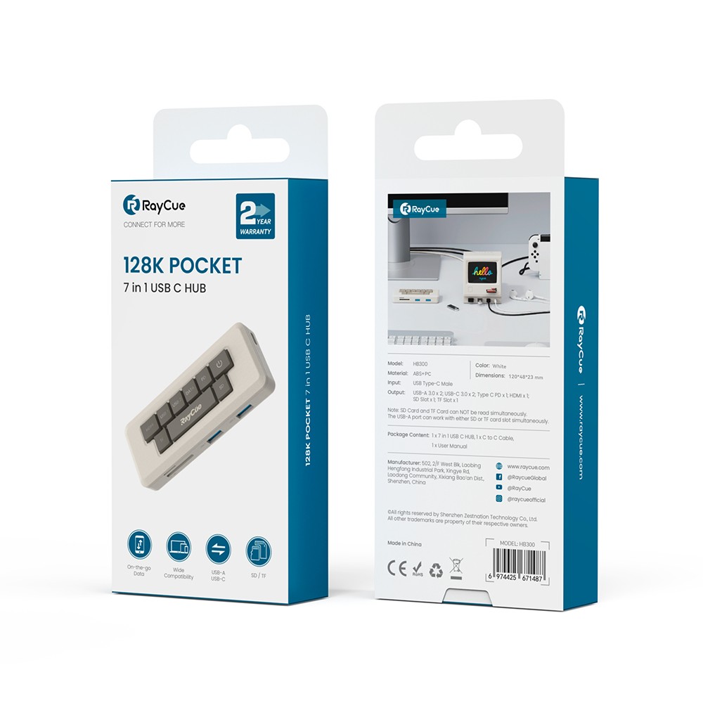 พอร์ตฮับ Raycue 7-in-1 USB Type-C To HDMI-Compatible HB300 | Education ...