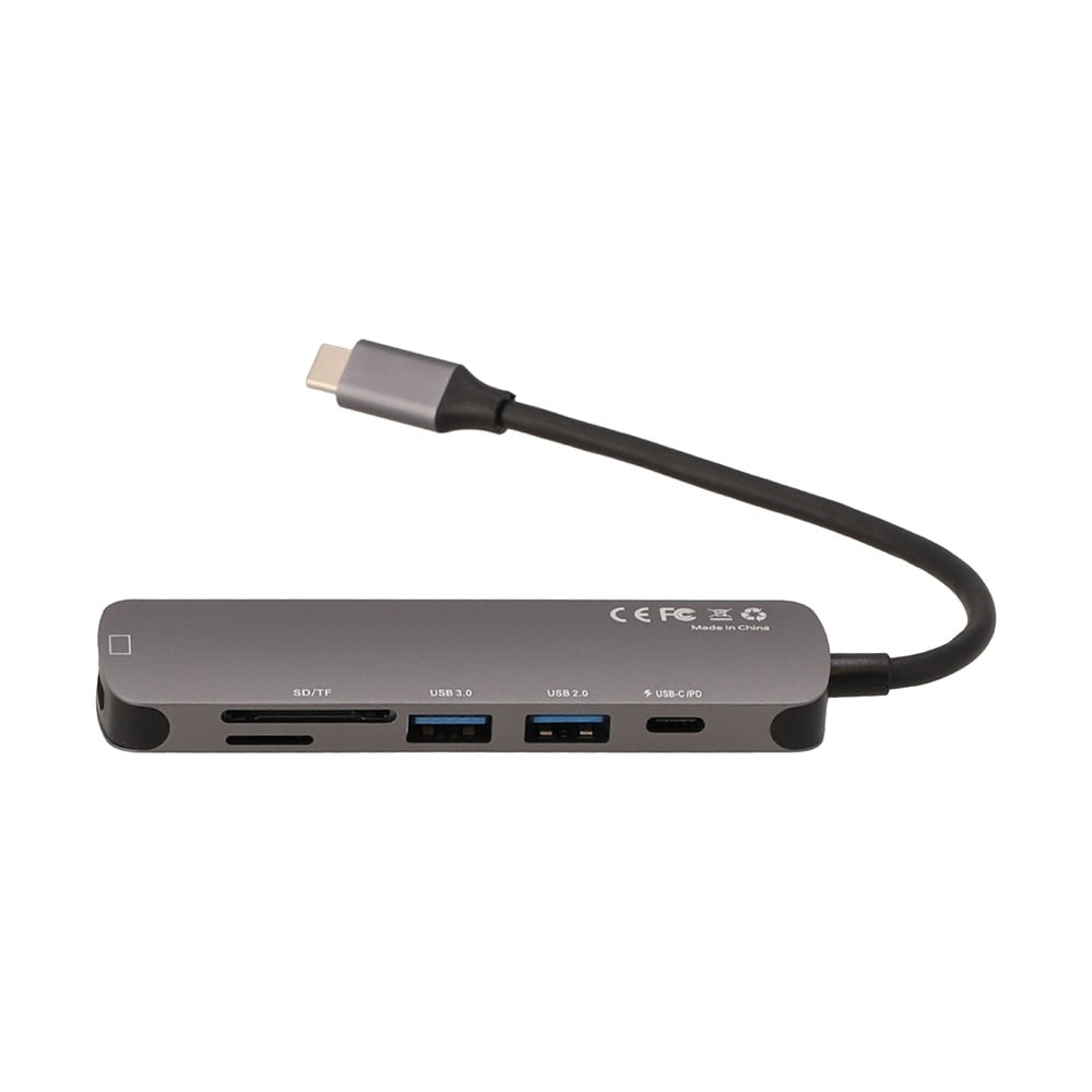 ยูเอสบีฮับ Blue Box 6-in-1 USB Type-C Hub Silver Grey ราคาดี ...