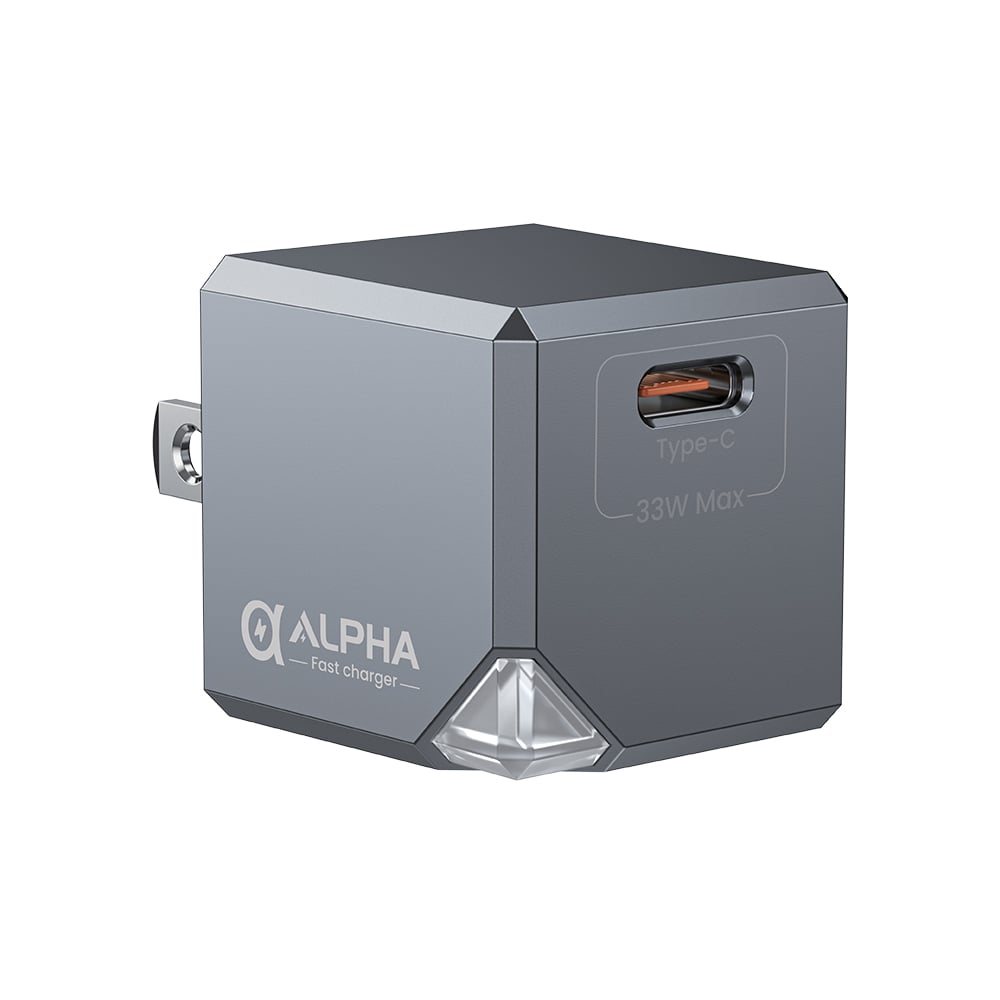 อะแดปเตอร์ ALPHA·X Wall Charger 1 USB-C 33W GaN Grey | Education Studio7