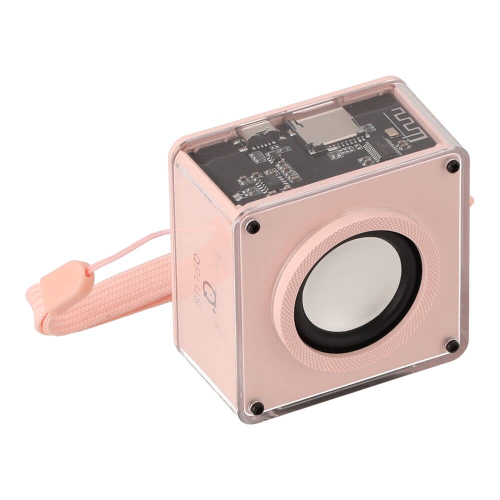 ลำโพงบลูทูธ QPLUS Mini Cute Cube Pink เสียงดี พกพาสะดวก | Education Studio7