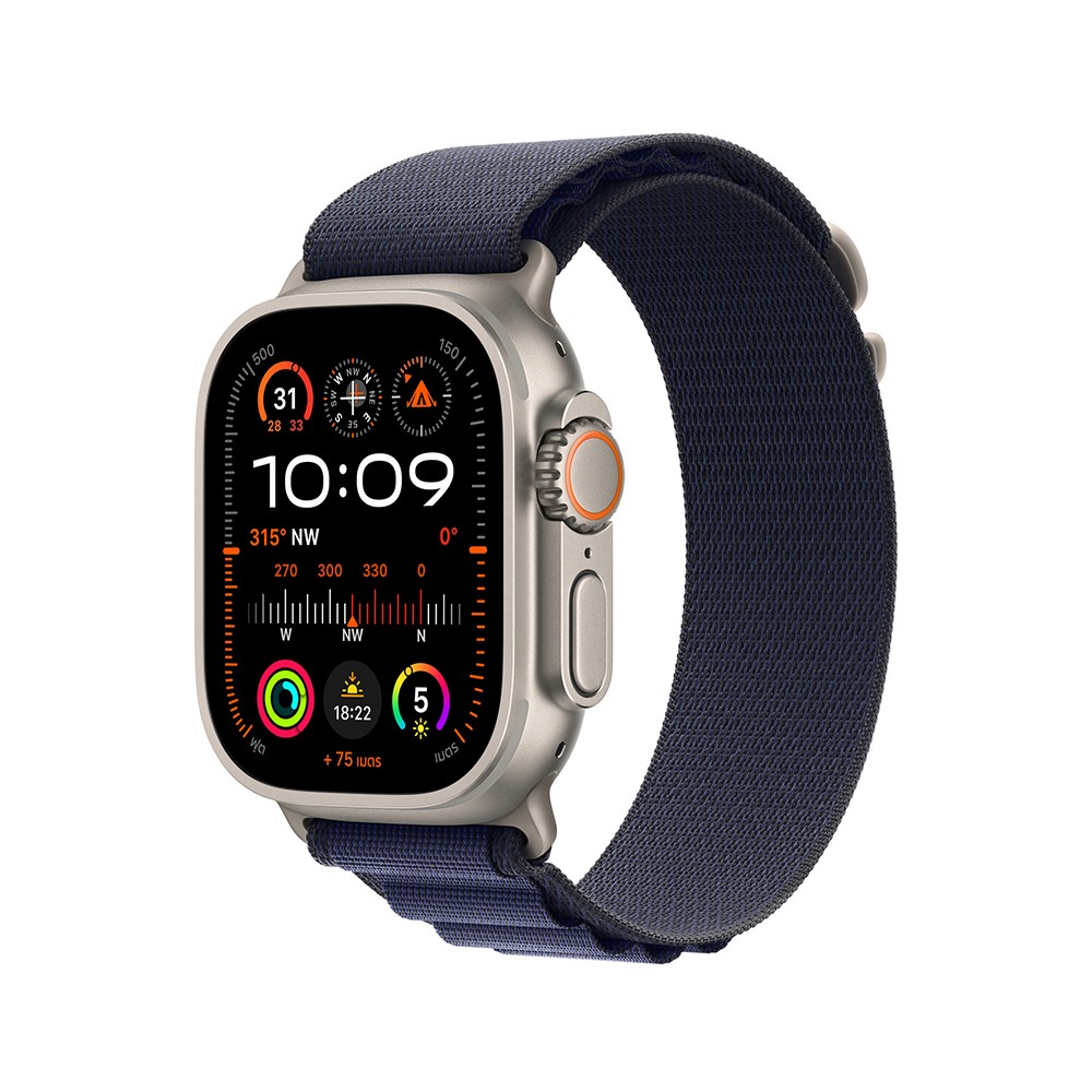 สาย Apple Watch 49mm Navy Alpine Loop - Small - Natural Titanium Finish ...