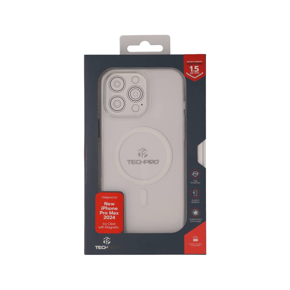 เคส TECHPRO iPhone 16 Pro Max Matte half clear with Magnetic | Education Studio7