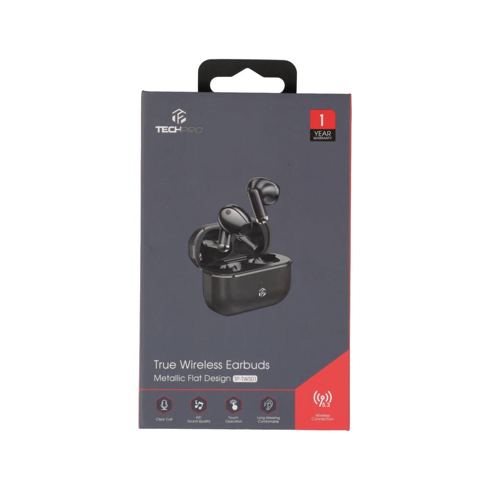 หูฟังไร้สาย TECHPRO TWS Metallic Flat Design TP-TWS01 Gray | Education ...