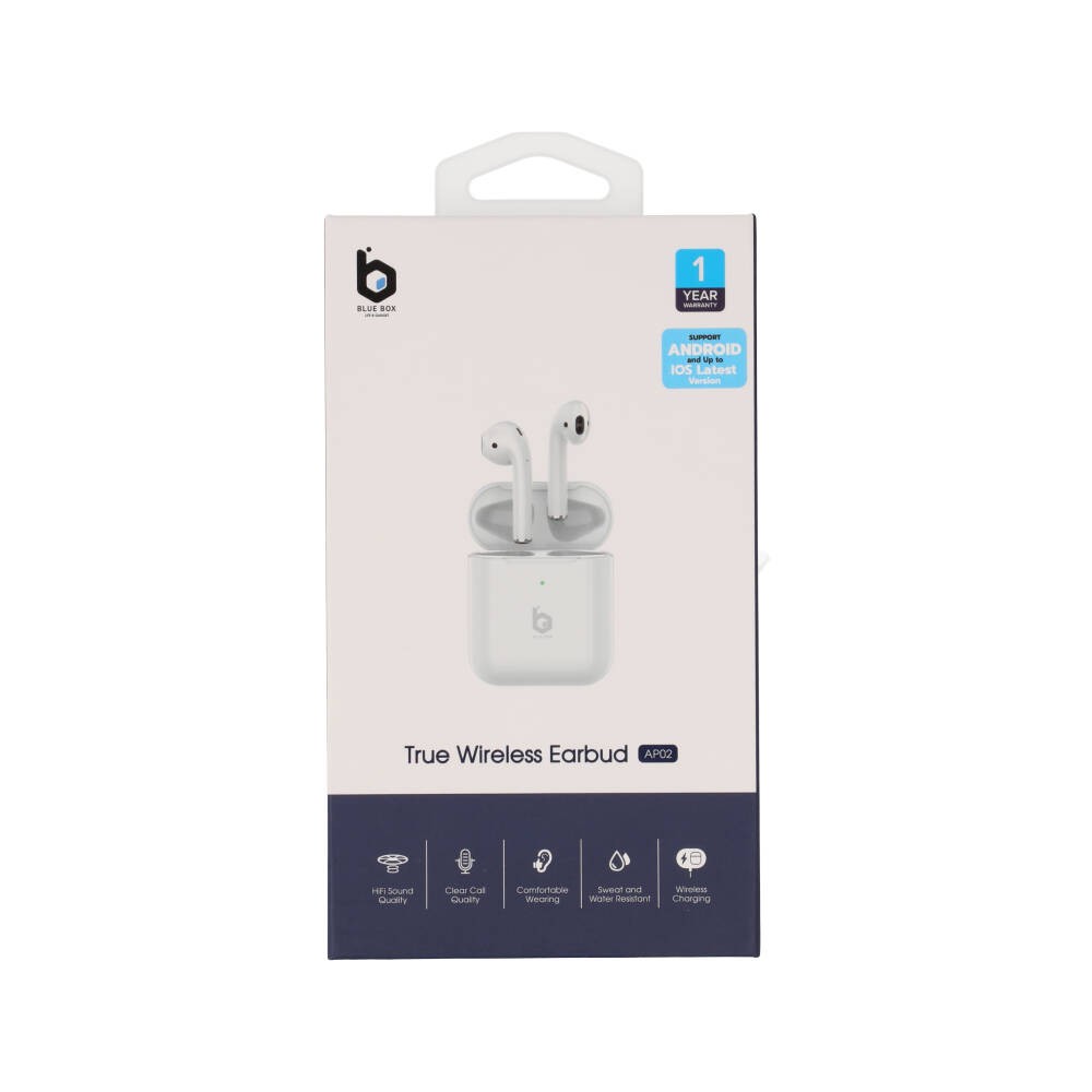 หูฟังไร้สาย Blue Box TWS AP02 White เสียงดี ราคาถูก | Education Studio7