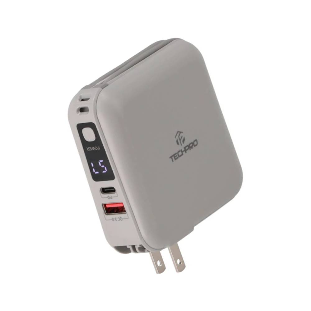 พาวเวอร์แบงค์ TECHPRO 15,000 mAh BC19 Titanium Gray | Education Studio7