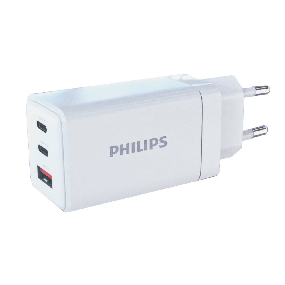 อะแดปเตอร์ Philips Wall Charger 1 USB-A / 2 USB-C 65W GaN White (TISI ...