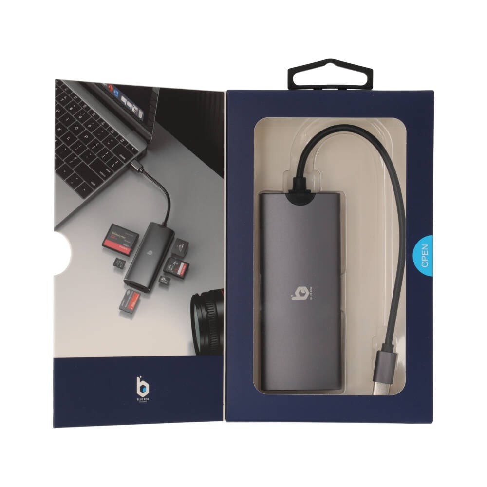 เครื่องอ่านการ์ด Blue Box 6-in-1 Type-C Card Reader สีเทา | Education ...