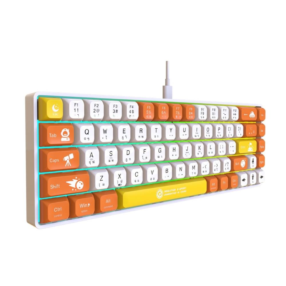 คีย์บอร์ดเกมมิ่ง Neolution E-Sport Mechanical รุ่น Galactus Orange ...