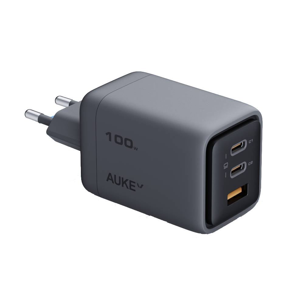 อะแดปเตอร์ AUKEY Wall Charger 1 USB-A / 2 USB-C 100W GaN Gray (PA-C5 ...