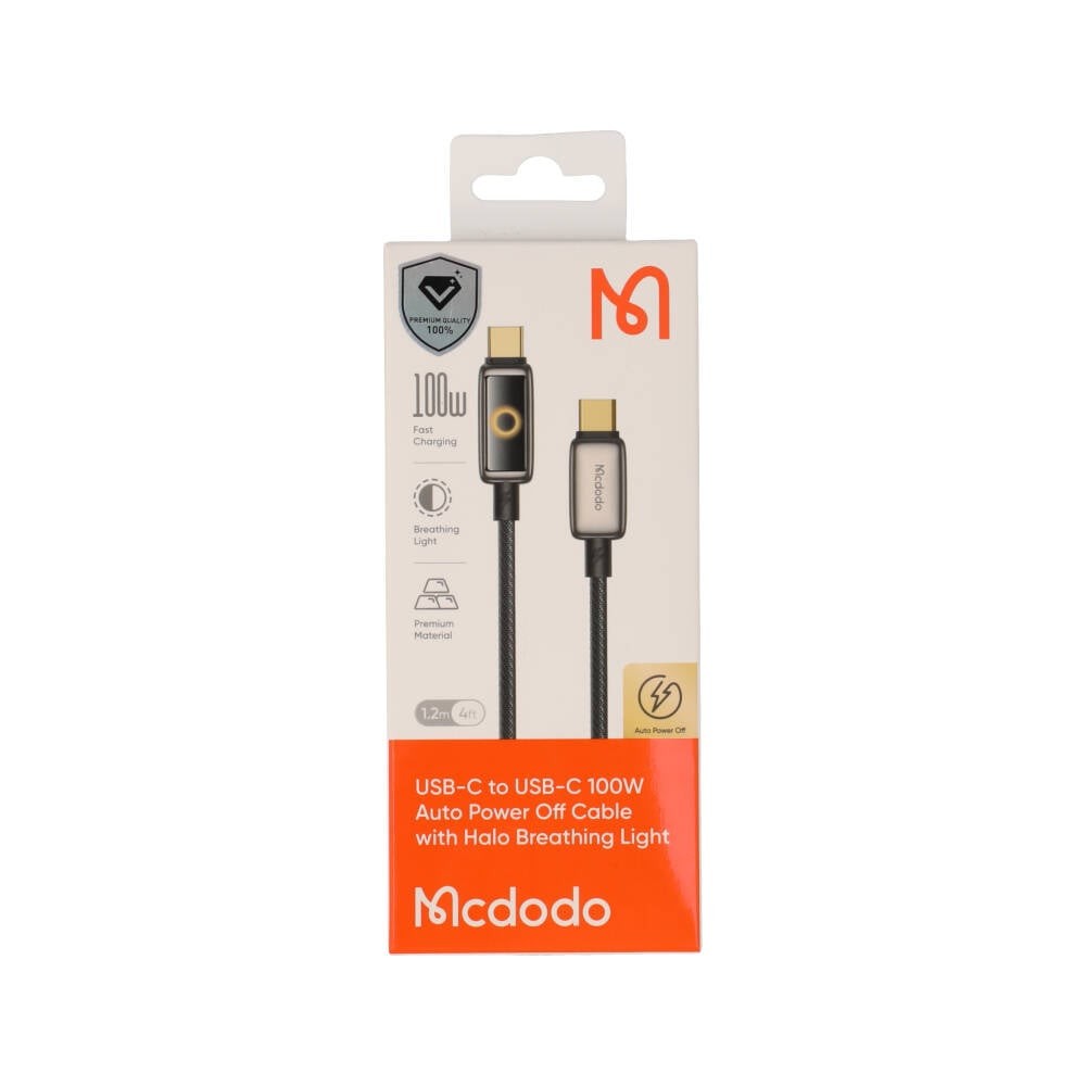 สายชาร์จ Mcdodo Auto Power Off 100W USB-C to USB-C with Breathing Light LED Display Data Cable 1 ...