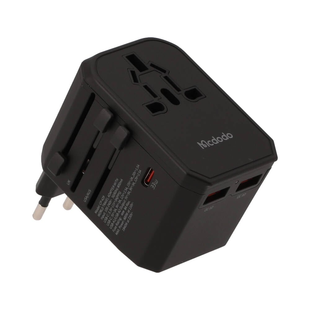 หัวแปลงปลั๊กไฟ Mcdodo Universal Travel Adapter (UK/US/EU/AU) 33W 1C+2A ...