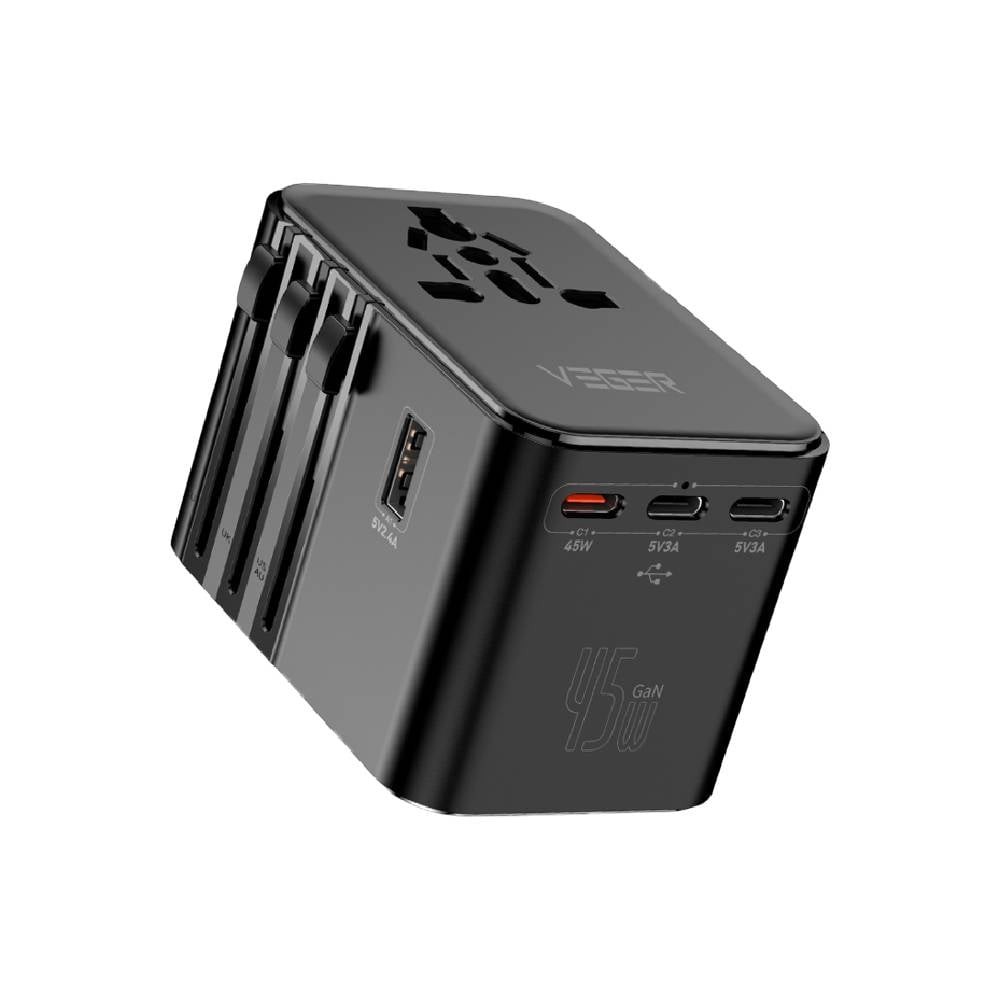 หัวแปลงปลั๊กไฟ Veger Multifunction Universal Travel Adapter 45W VA ...