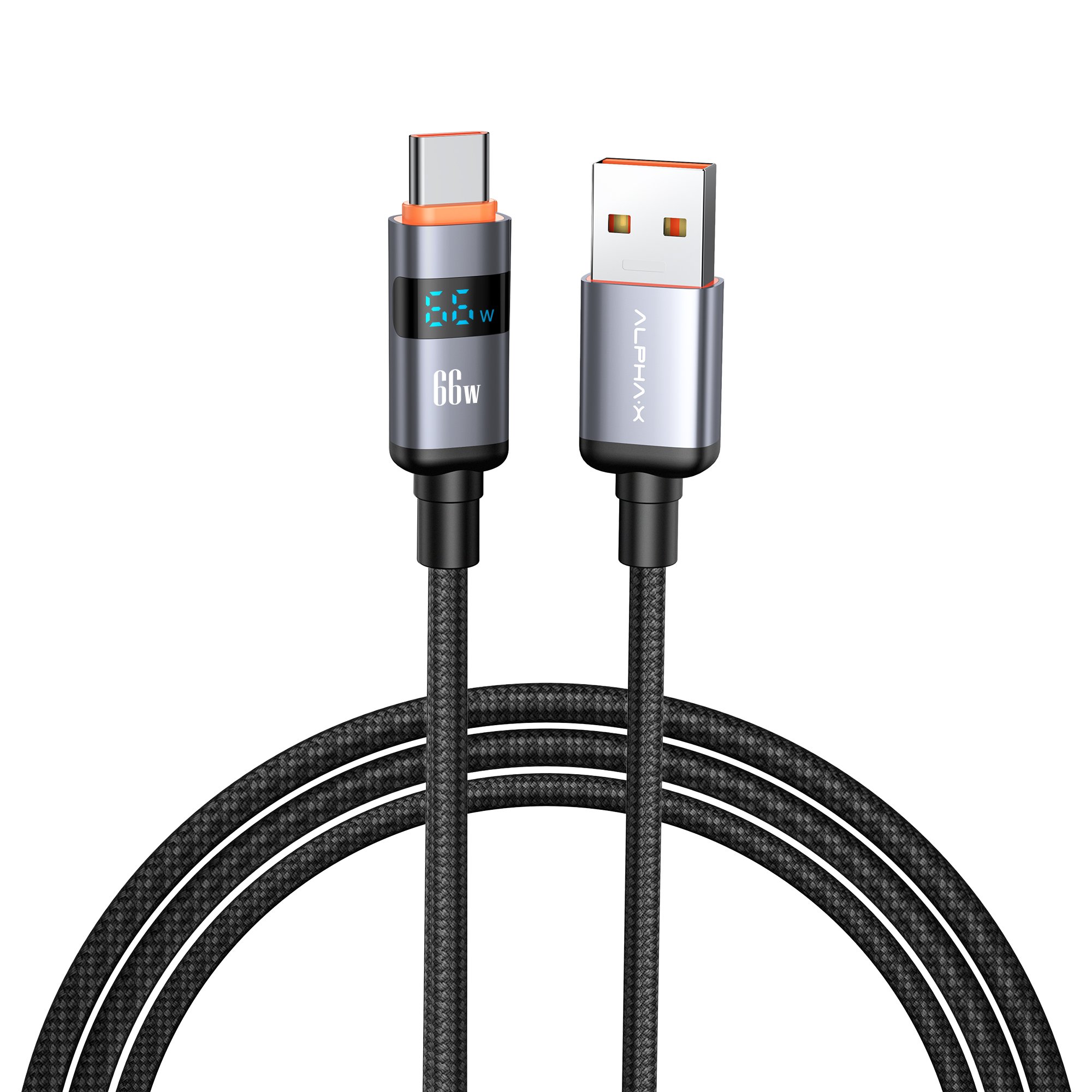 สายชาร์จ ALPHA.X USB-A to USB-C Cable 66W 1.2M ALU-AC09 Black ...