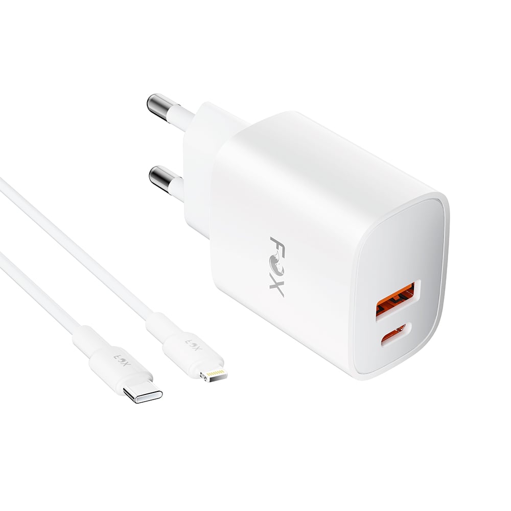 อะแดปเตอร์ FOX Wall USB Charger 1xUSB-A (QC3.0A)/1xUSB-C (PD20W) + USB ...