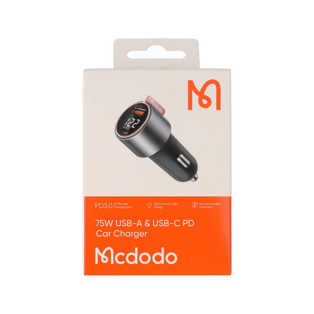 ที่ชาร์จแบตในรถ Mcdodo 75W Digital Display 1C+1A PD Fast Car Charger ...
