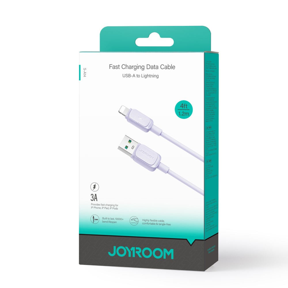 สายชาร์จ JOYROOM USB-A to Lightning Cable 3A Multi-Color 1.2M Purple (S ...