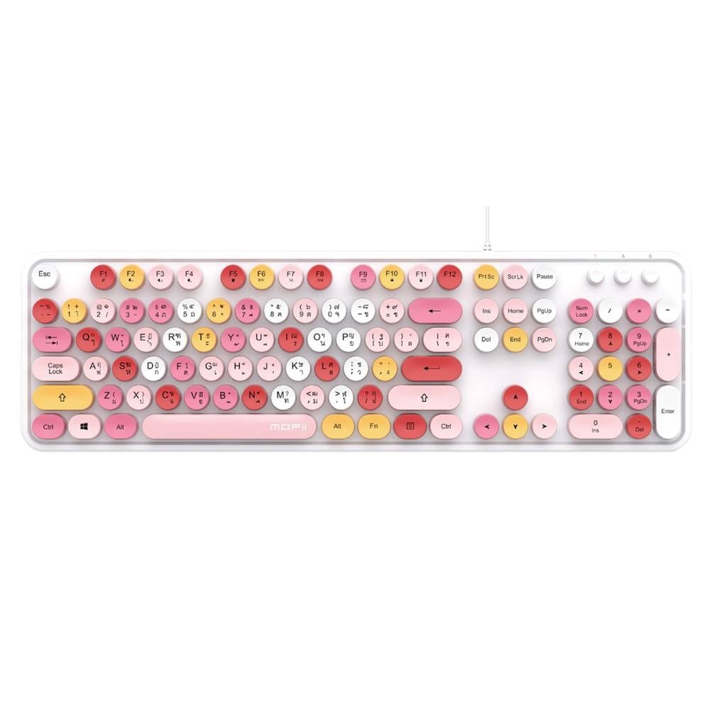 คีย์บอร์ด MOFii Wired Keyboard Sweet K Retro Lipwhite | Education Studio7