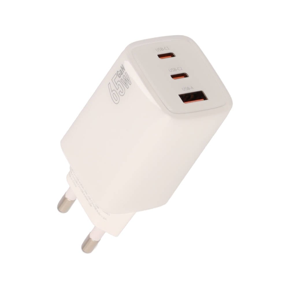 อะแดปเตอร์ TITANV Wall USB Charger 1 USB-A/2 USB-C (PD65W) HyperChare GaN White (TI-WC11 ...