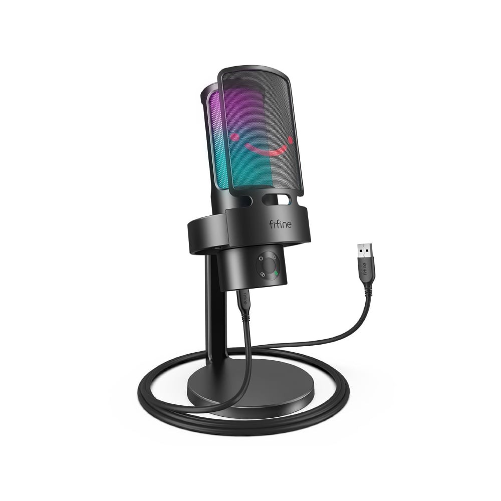 ไมโครโฟน Fifine A8 USB Mic Desk Stand RGB Black | Education Studio7