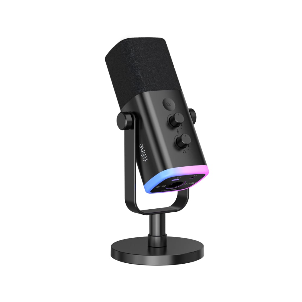 ไมโครโฟน Fifine AM8 USB Dynamic Mic BasedStand RGB Black | Education ...