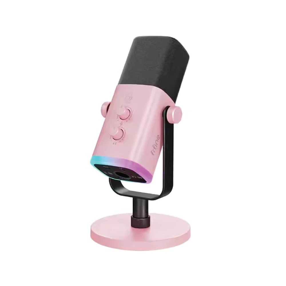 ไมโครโฟน Fifine AM8P USB Dynamic Mic BasedStand RGB Pink | Education ...