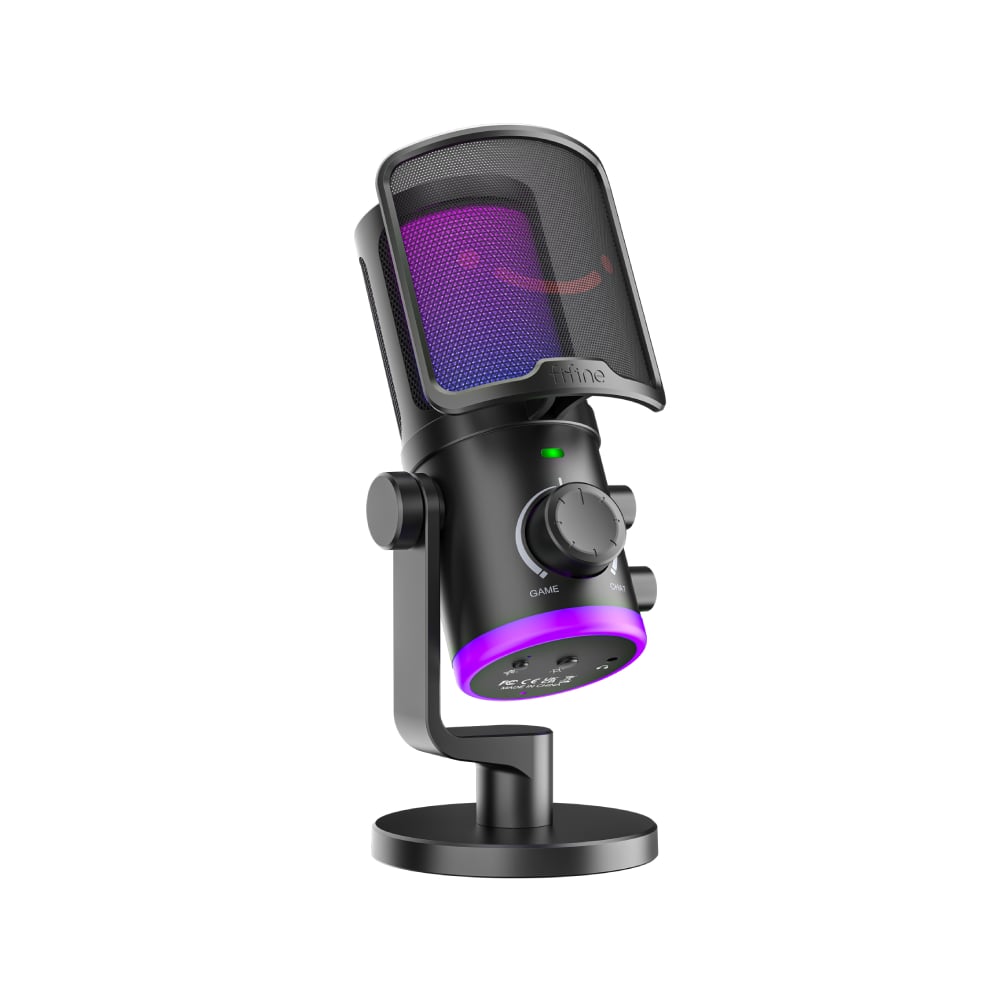 ไมโครโฟน Fifine AM6 USB Condenser Mic RGB Controls Black | Education ...