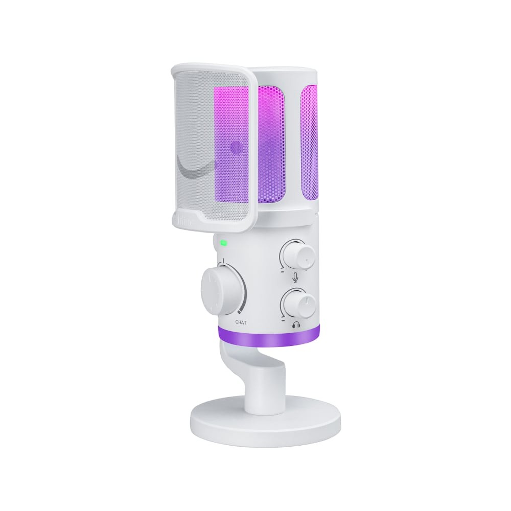 ไมโครโฟน Fifine AM6W USB Condenser Mic RGB Controls White | Education ...