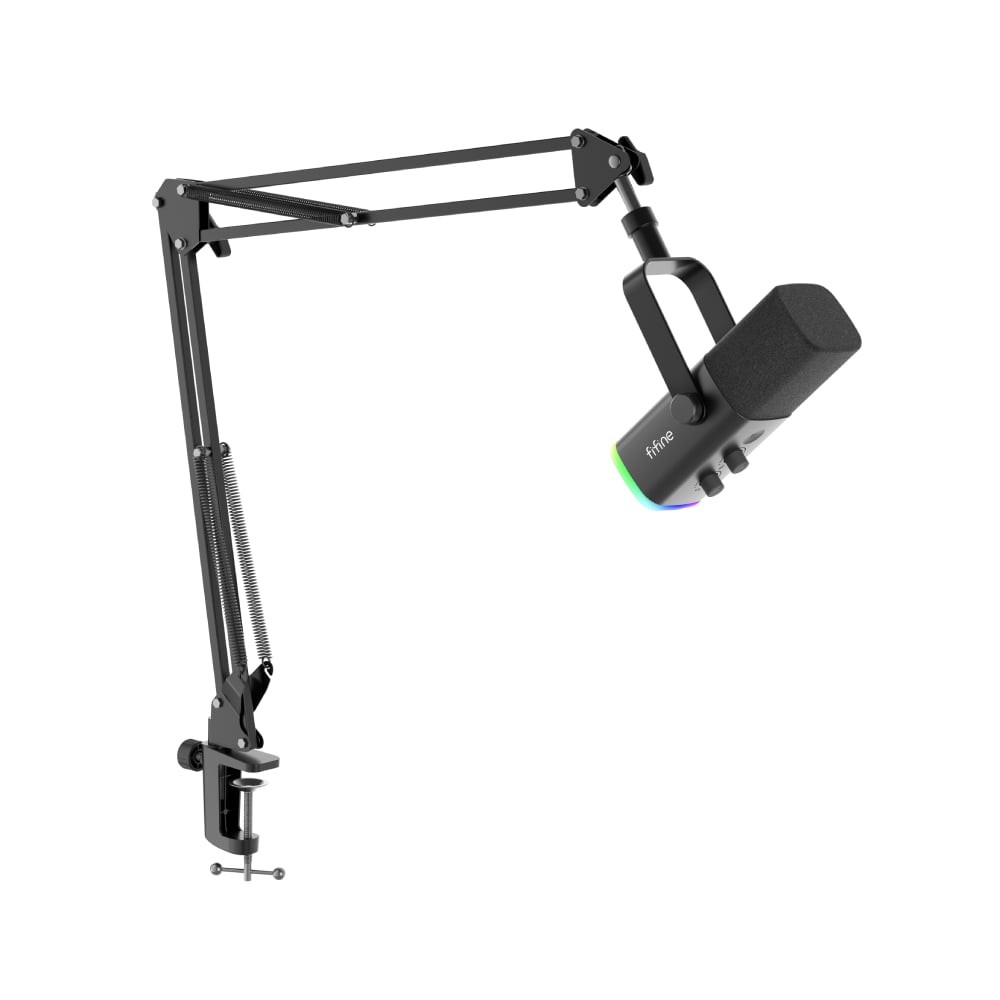 ไมโครโฟน Fifine AM8T Dynamic Mic Boom Arm Stand RGB Black | Education ...
