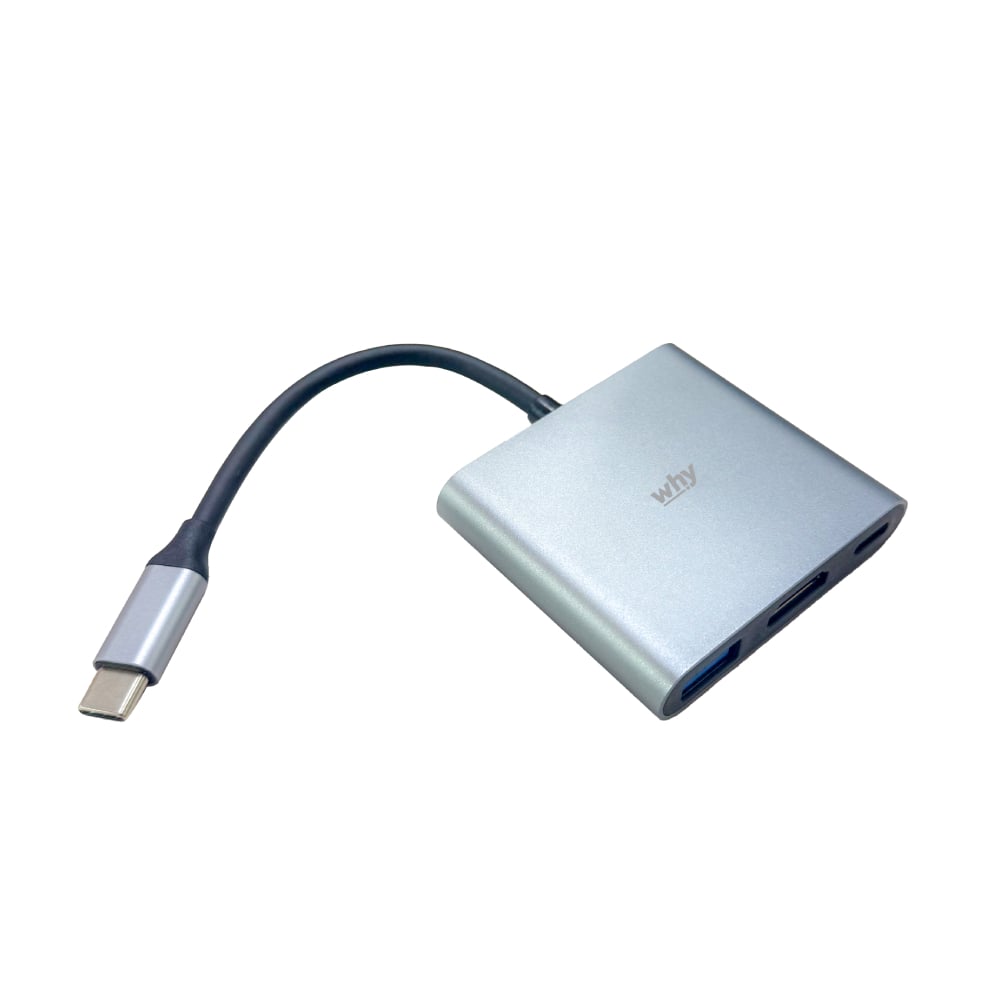 WHY Port Hub 3-in-1 USB Type-C HB-1056 Grey | Education Studio7