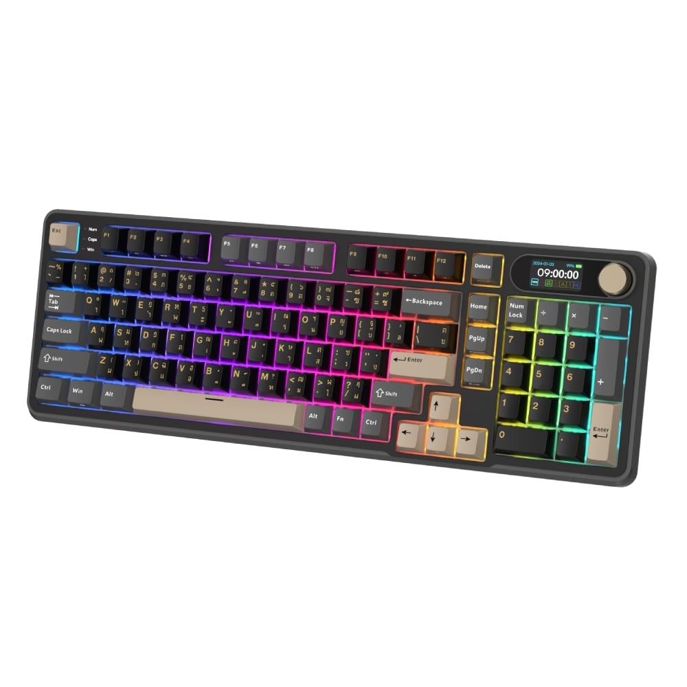 คีย์บอร์ดเกมมิ่ง Royal Kludge RK S98 Phantom Chartreuse Switch ...