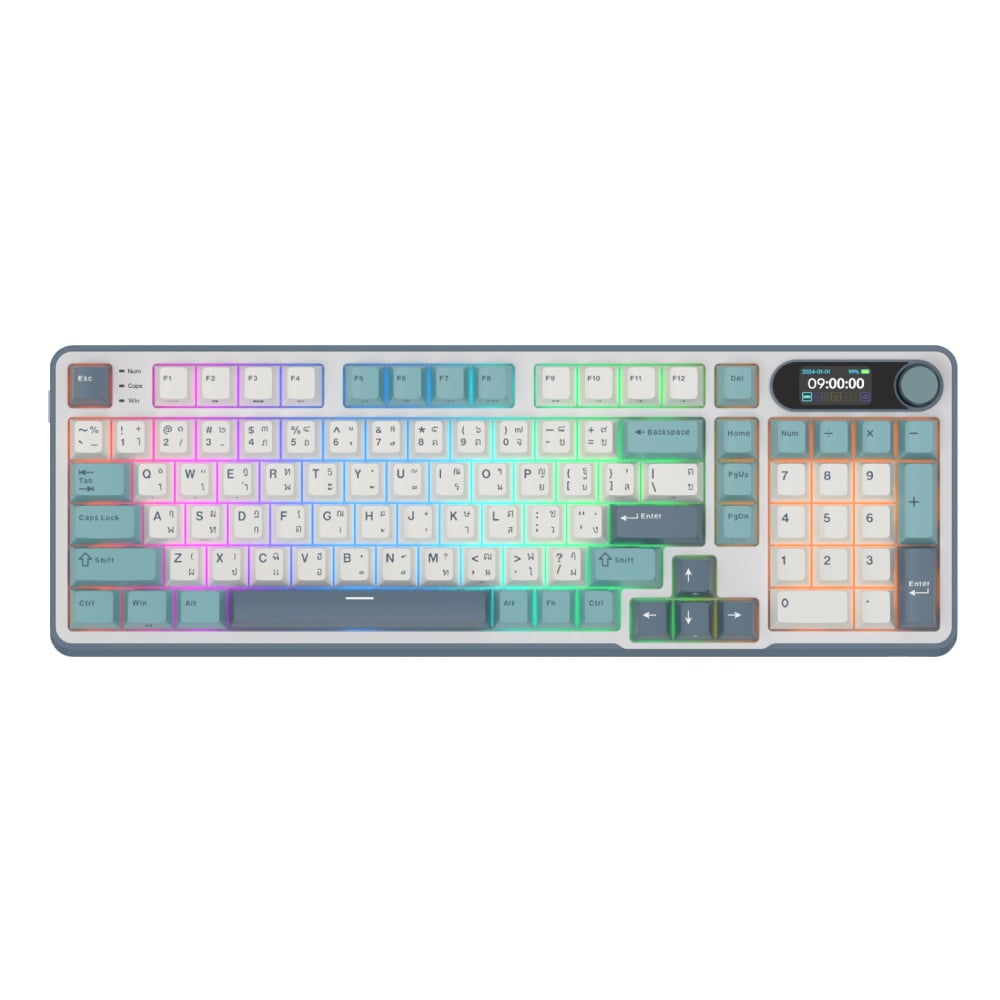 คีย์บอร์ดเกมมิ่ง Royal Kludge RK S98 Light Cloud Chartreuse Switch ...