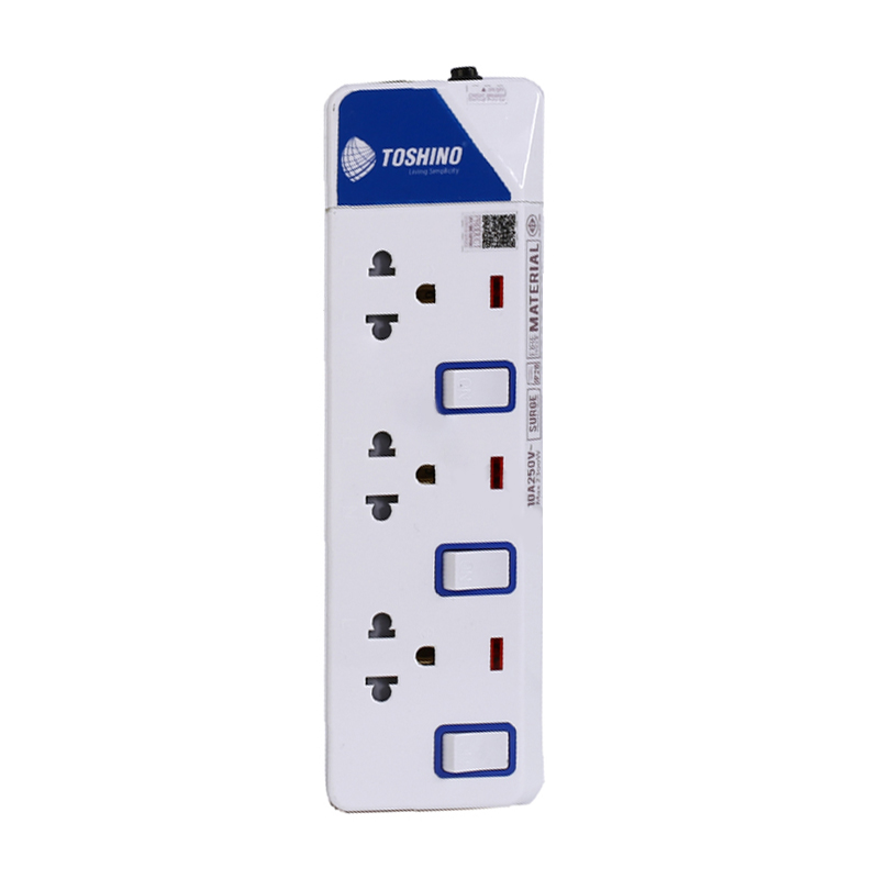 Toshino Plug 3 Way 3 Switch 3M. (ET-913) White | Education Studio7