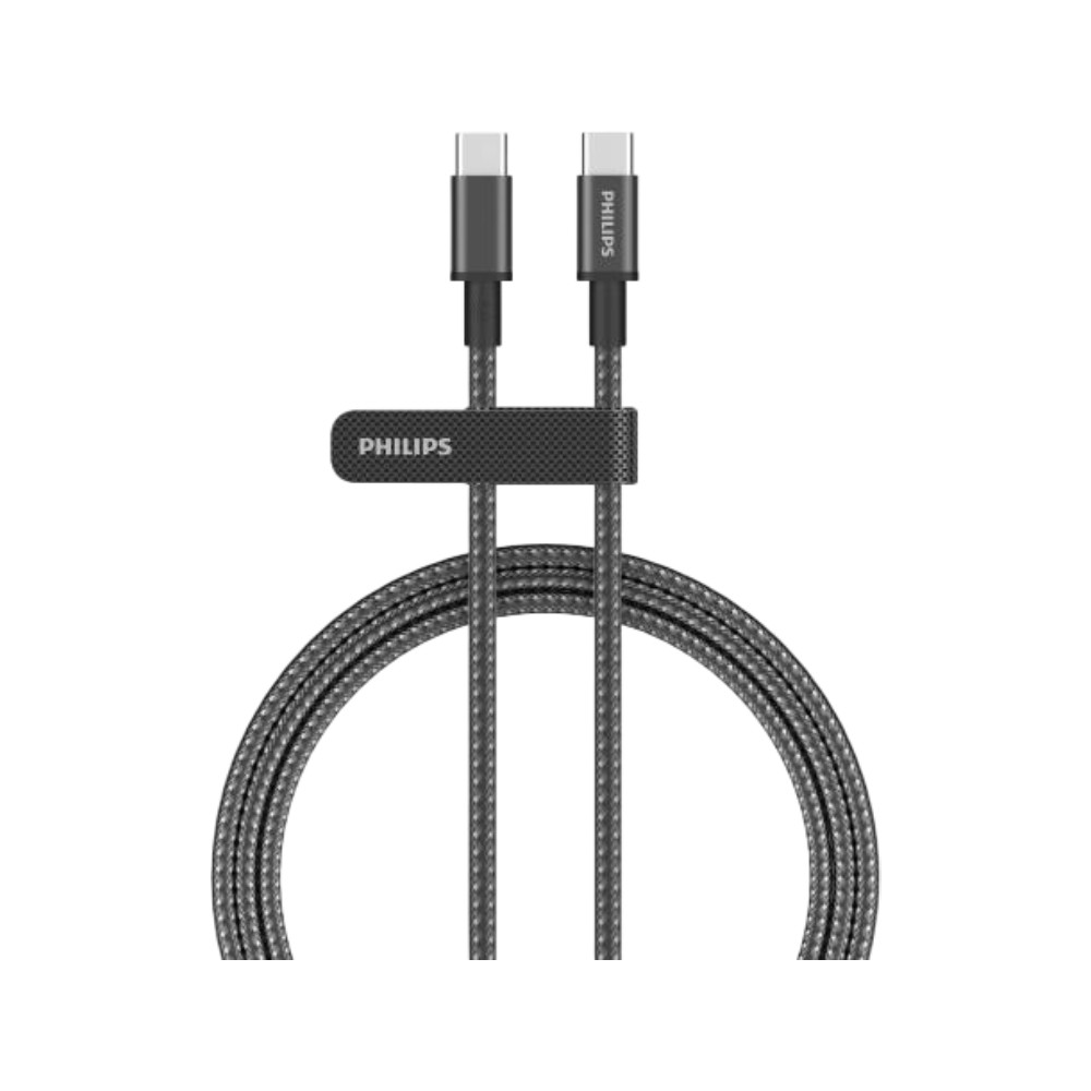 สายชาร์จ Philips USB-C to USB-C Cable 60W Braided 2M Black (DLC5060C/00 ...