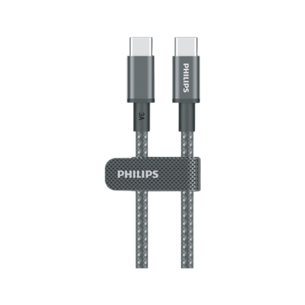 สายชาร์จ Philips USB-C to USB-C Cable 60W Braided 1M Black (DLC5030C/00 ...
