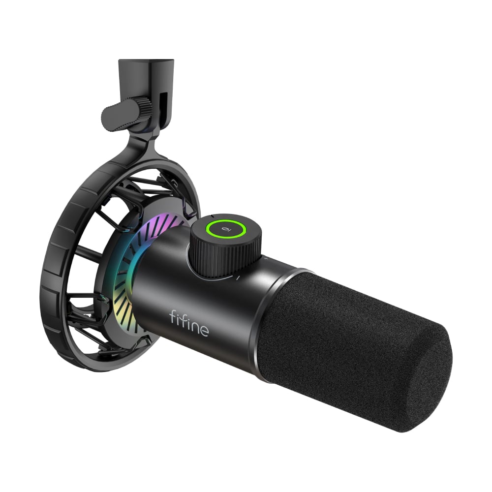 ไมโครโฟน Fifine K658 USB-C Dynamic Mic RGB Black | Education Studio7