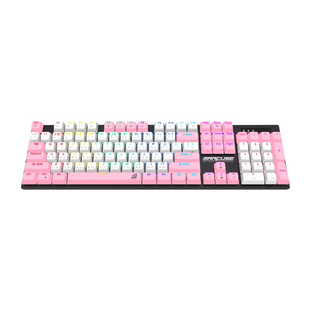 คีย์บอร์ดเกมมิ่ง Signo Mechanical MARCUSE KB-727 Pink (Red Switch ...