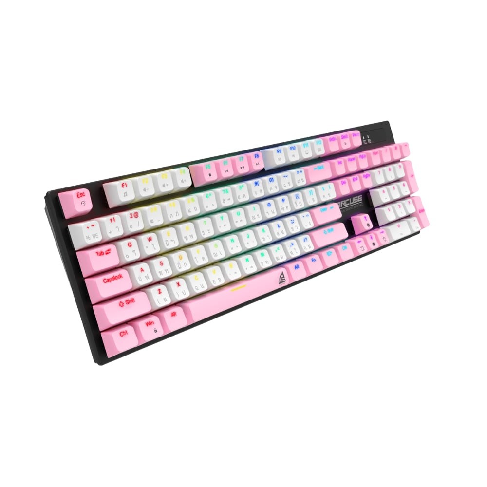 คีย์บอร์ดเกมมิ่ง Signo Mechanical MARCUSE KB-727 Pink (Red Switch ...