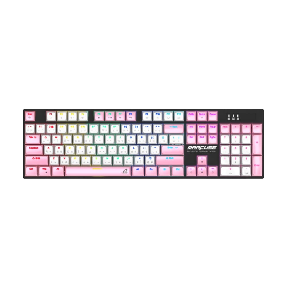 คีย์บอร์ดเกมมิ่ง Signo Mechanical MARCUSE KB-727 Pink (Red Switch ...