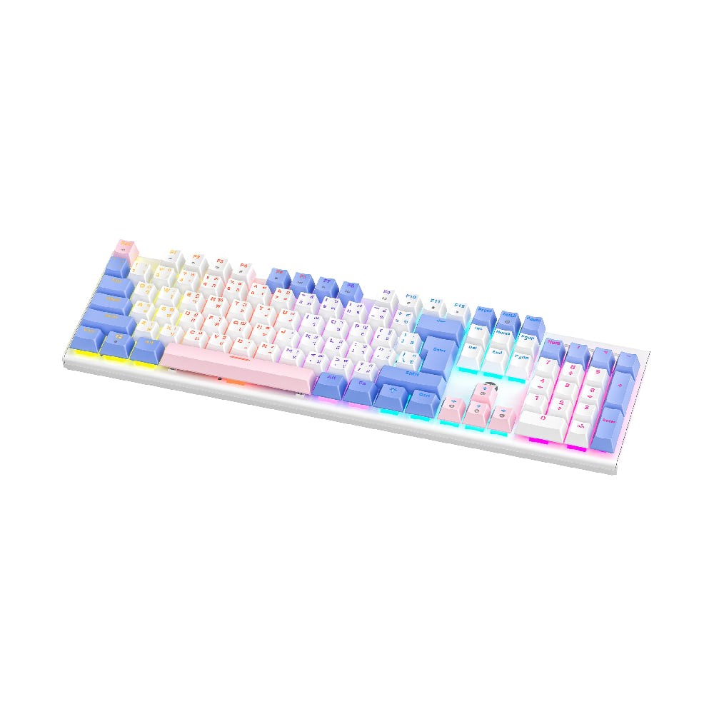 คีย์บอร์ดเกมมิ่ง Fantech Mechanical MK889 Pro Purple&White (Blue Switch ...