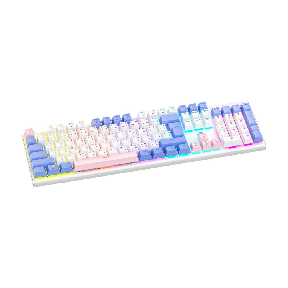 คีย์บอร์ดเกมมิ่ง Fantech Mechanical MK889 Pro Purple&White (Blue Switch ...