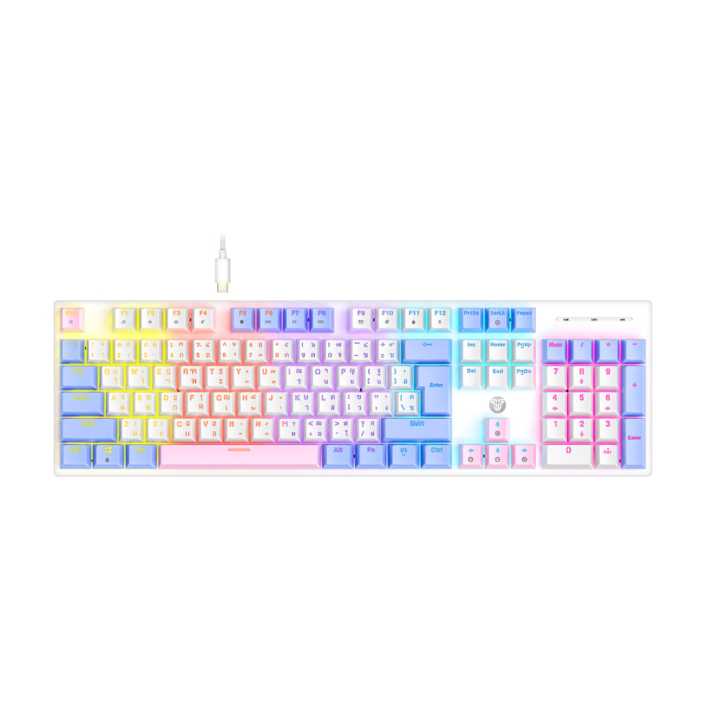 คีย์บอร์ดเกมมิ่ง Fantech Mechanical MK889 Pro Purple&White (Blue Switch ...