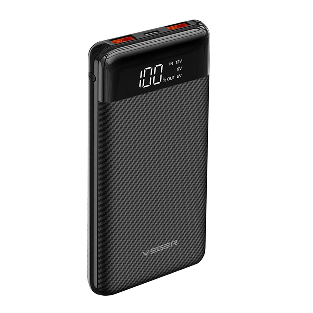 พาวเวอร์แบงค์ Veger Power Bank 10000 mAh 2 x USB-A / 1 x USB-C (PD) / QC3.0 / Display Screen ...