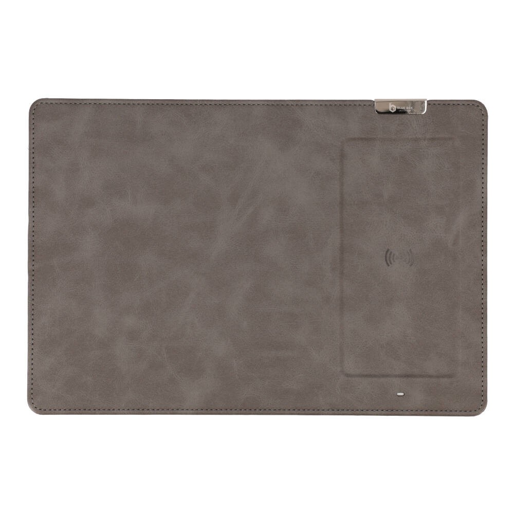 แผ่นรองเมาส์ Blue Box Wireless Charging Mousepad 10W PU Gray ...