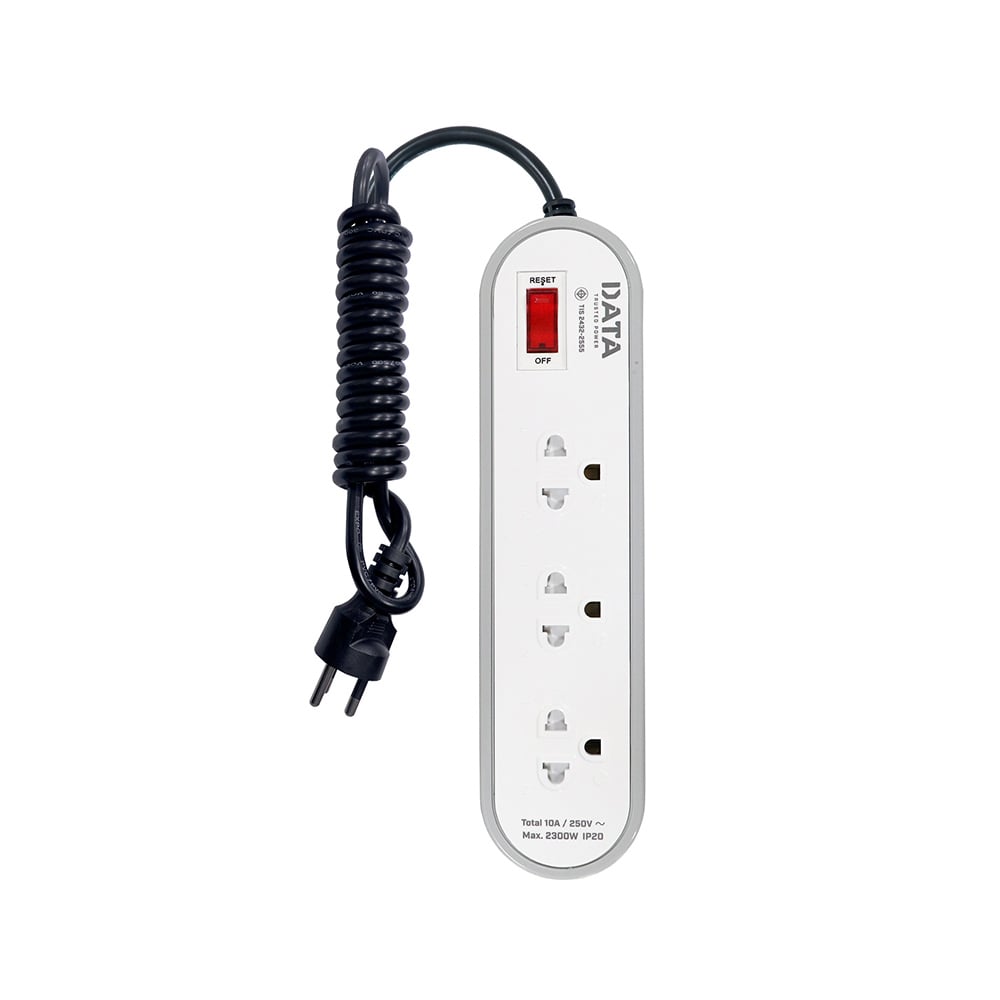 ปลั๊กไฟ DATA Plug 3 Way 1 Switch 3M. AP3146 Gray | Education Studio7