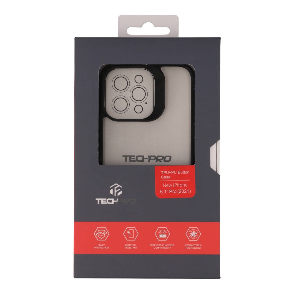 เคส TECHPRO iPhone 13 Pro Black with Red Button | Education Studio7