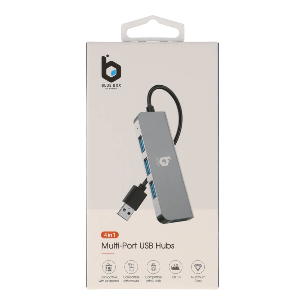 ยูเอสบีฮับ Blue Box USB-A to USB-A Hub 4 Ports Silver Grey | Education ...