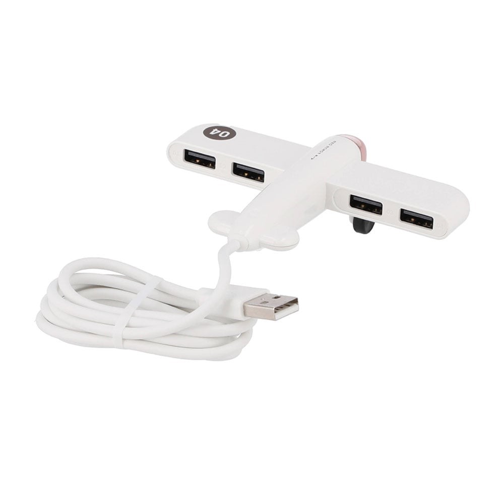 ยูเอสบีฮับ QPLUS Airplane 4 Ports USB-A 2.0 Hub - White | Education Studio7