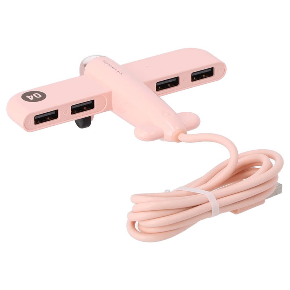ยูเอสบีฮับ QPLUS Airplane 4 Ports USB-A 2.0 Hub - Pink | Education Studio7