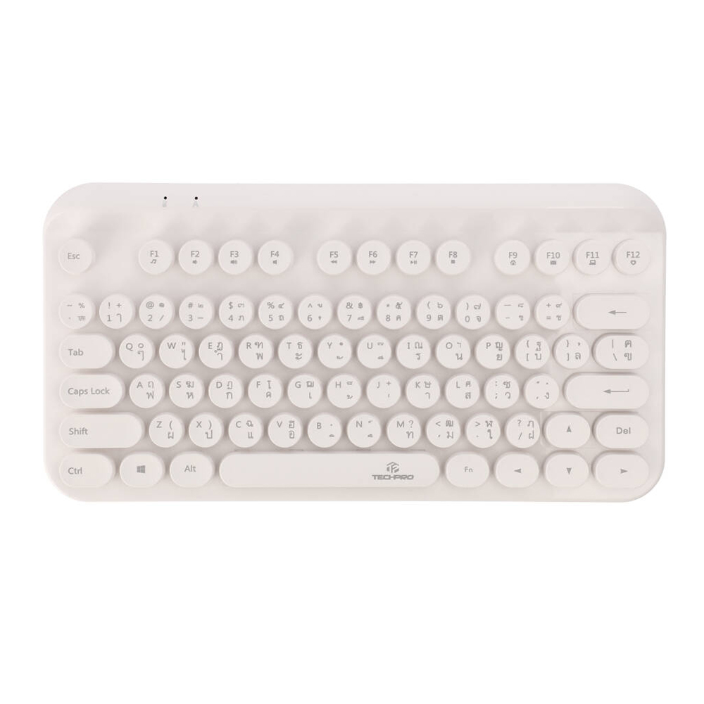 คีย์บอร์ดไร้สาย TECHPRO Wireless Dot Keyboard (TH/EN) - White ...