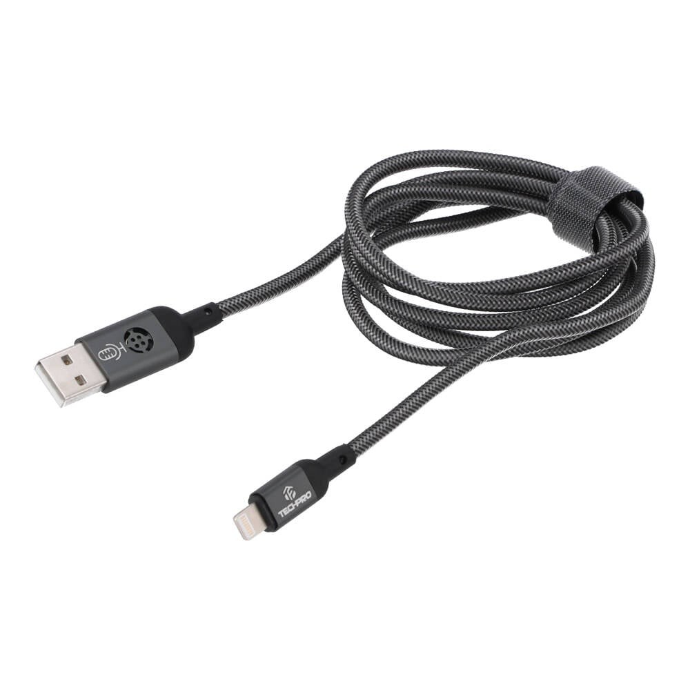 สายชาร์จ TECHPRO Voice Control LED Light Data Cable USB-A to Lightning(1.2m) - Grey | Education ...